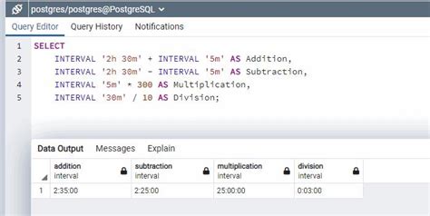 Postgresql Interval Data Type