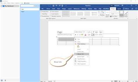 Merge Table Cells In Wordnote Office Onenote Gem Add Ins