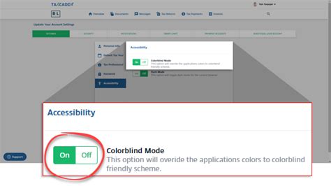 Accessibility With Colorblind Mode TaxCaddy
