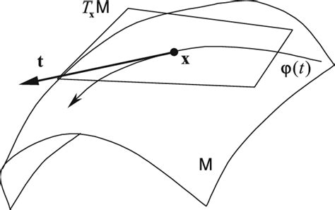 Tangent Vector T And Its Tangent Space T X M On The Manifold M At The