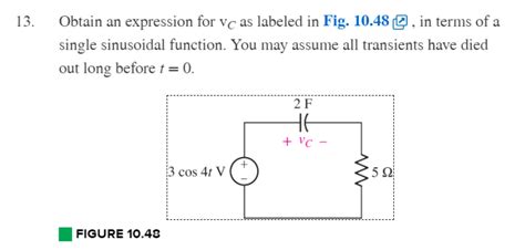 Solved Obtain An Expression For Vc As Labeled In Fig Chegg Com