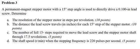 Solved Problem A Permanent Magnet Stepper Motor With A Chegg