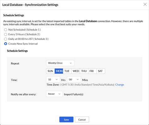 Multiple Sync Intervals For Tables Analytics Plus Cloud