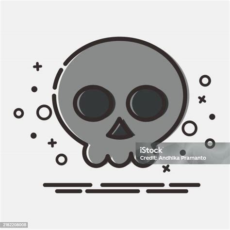아이콘 두개골 Mbe 스타일의 아이콘입니다 인쇄물 포스터 전단지 파티 장식 인사말 카드 등에 적합합니다 건강관리와 의술에 대한 스톡 벡터 아트 및 기타 이미지 Istock