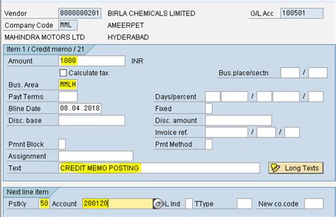SAP FICO MODULE LEARNING Credit Memo Postings