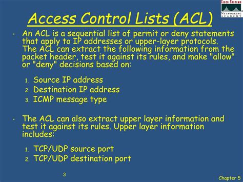 Ppt Chap 5 Access Control Lists Learning Objectives Powerpoint Presentation Id5133303