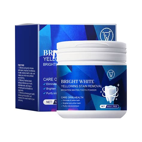 Whitening Tooth Powder Removing Yellowing And Stains Reducing Enamel Erosion Long Lasting