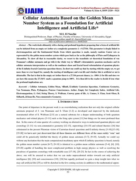 Cellular Automata Based On The Golden Mean Number System As A