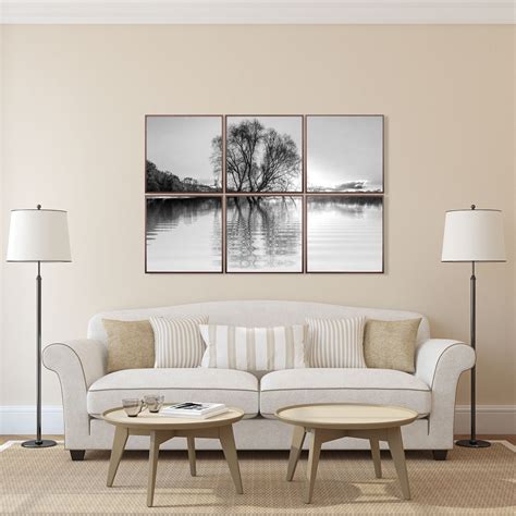 Conjunto De Quadros Em Preto E Branco Kit Com 6 Quadros De 57x57cm