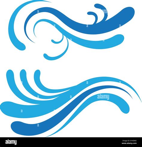 Set Of Undulating Patterns Blue Waves On A White Background Stock Vector Image And Art Alamy