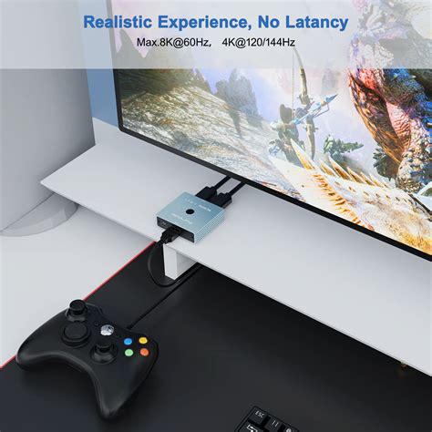 Getuscart 8k Hdmi Switch 2 In 1 Out 8k Hdmi Splitter 4k 120hz 1 In 2 Out For Dual Monitor Pc