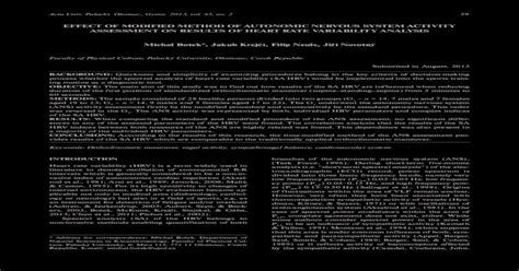 Pdf Effect Of Modified Method Of Autonomic Nervous System