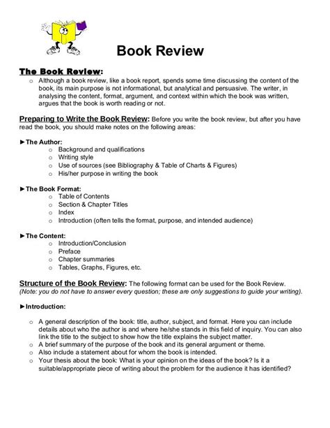 Book Critique Template