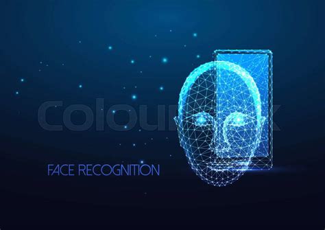 Futuristic Mobile Face Recognition System Concept With Glowi Colourbox