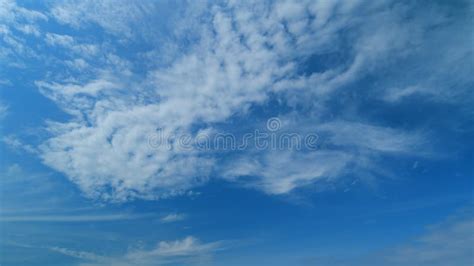 Cloudy Moving Aerial View Beautiful Blue Sky With Clouds Moving In Opposite Direction
