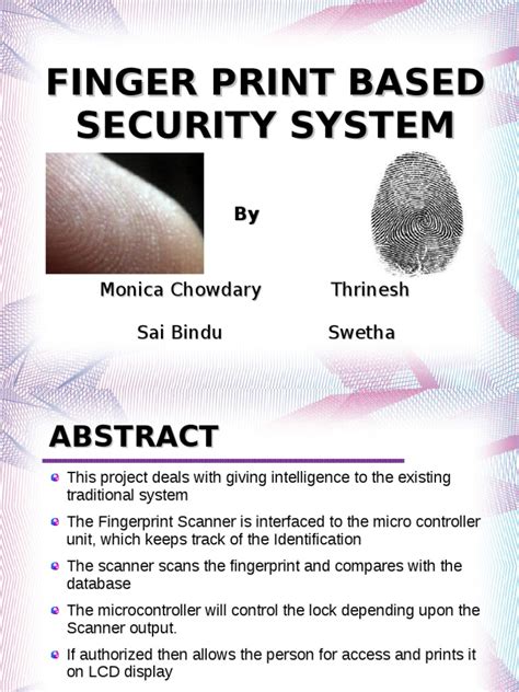 Finger Print Based Security System Pdf Electrical Engineering Computer Hardware