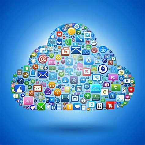 Premium Photo Cloud Computing Abstract Vector Graphic Icons Concept
