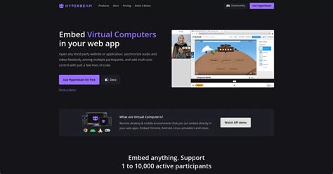 Hyperbeam Embed Virtual Computers Share Websites
