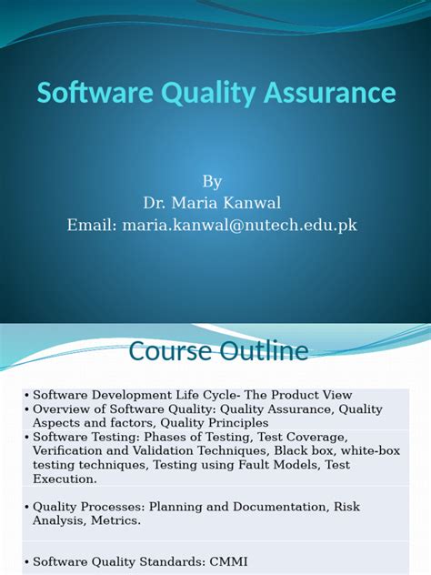 Sqa Lecture 1 Pdf Software Bug Software Testing