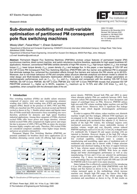 Pdf Sub Domain Modelling And Multi Variable Optimization Of Partitioned Pm Consequent Pole