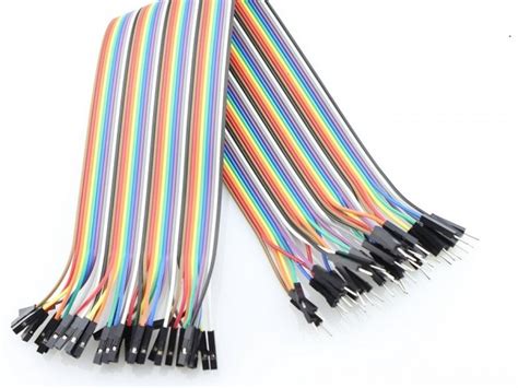 cabo jumper macho femea 30cm kit com 40 cabos para prototipos cinestec