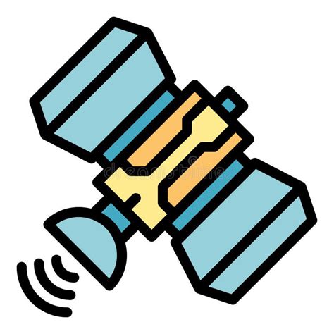 Satellite Icon Color Outline Vector Stock Vector Illustration Of