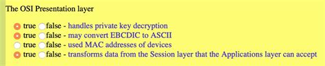 Solved The Osi Presentation Layer True False Handles Private Key