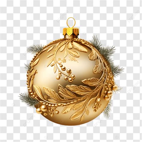 솔방울과 홀리 디자인의 황금 크리스마스 장식 금 크리스마스 장식 Png 일러스트 및 이미지 에 대한 무료 다운로드 Pngtree