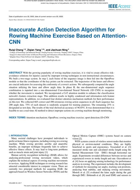 Pdf Inaccurate Action Detection Algorithm For Rowing Machine Exercise