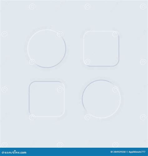 Ui Blank White Buttons In Neomorphism Design Style For Website Or App Neumorphism Vector Eps