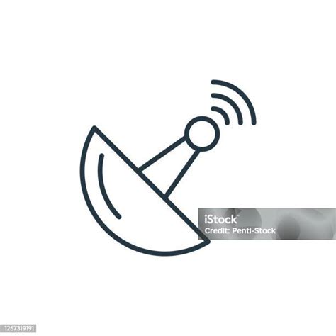 흰색 배경에서 격리된 안테나 벡터 아이콘입니다 웹 사이트 디자인 및 모바일 앱 개발을위한 개요 얇은 라인 안테나 아이콘 얇은 선 안테나 윤곽선 아이콘 벡터 일러스트레이션 0