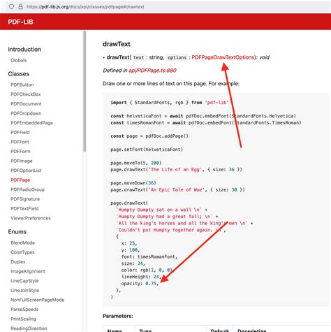 update the drawtextoptions in the docs · issue 984 · hopding pdf lib