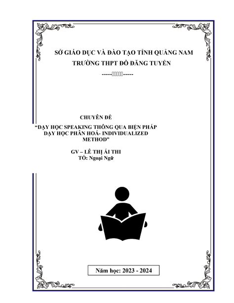 BIỆN PHÁP NÂNG CAO CHẤT LƯỢNG DẠY VÀ HỌC Speaking GVG SỞ GIÁO DỤC VÀ