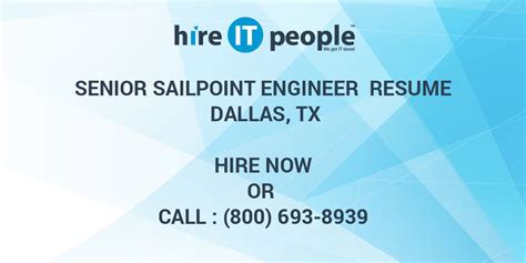 Senior Sailpoint Engineer Resume Dallas Tx Hire It People We Get It Done