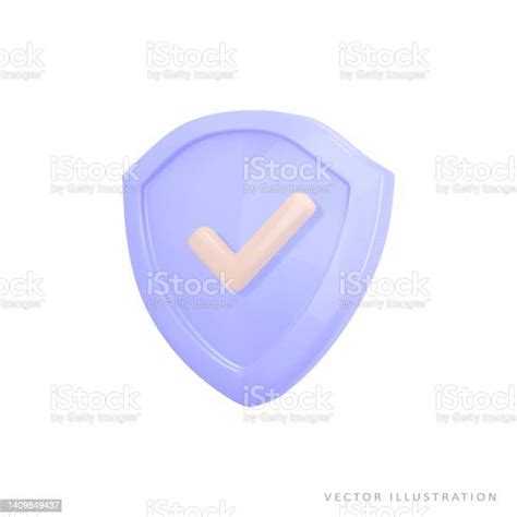 3d는 보안 방패 및 체크 마크 기호 아이콘을 렌더링합니다 개념 안전 액세스 보안 보장 보호 안전 사실적인 벡터 일러스트 레이 션 3차원 형태에 대한 스톡 벡터 아트 및