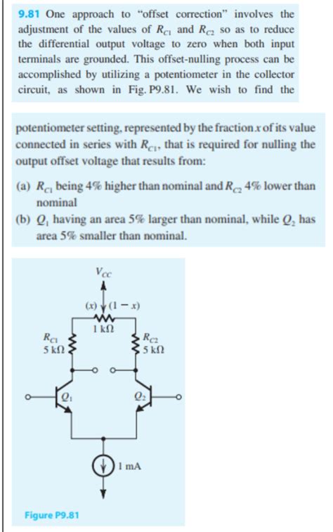 Solved 981 One Approach To Offset Correction” Involves The
