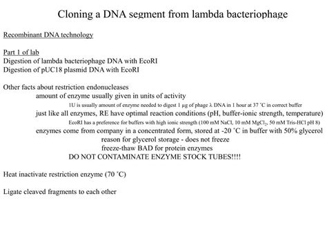 Ppt Cloning A Dna Segment From Lambda Bacteriophage Powerpoint Presentation Id 2399730