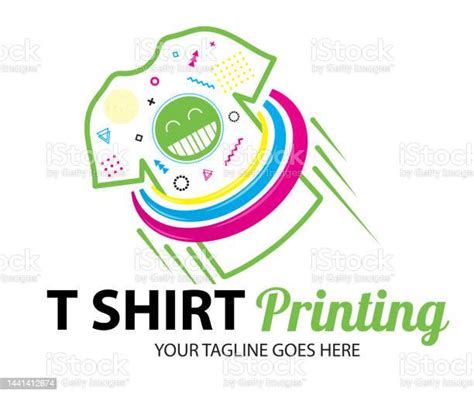 추상 현대 컬러 벡터 로고 템플릿 티셔츠 인쇄 타이포그래피 인쇄 기업 정체성 워크샵 브랜딩 공장 세리 그래피 흰색 배경에 격리 0명에 대한 스톡 벡터 아트 및 기타 이미지