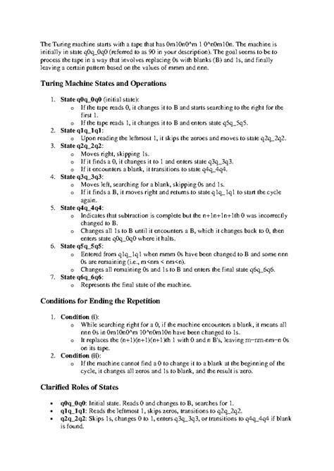 Theory Of Computation Turing Machine States And Operations Explained
