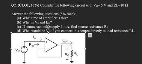 Solved Q CLO Consider The Following Circuit With Chegg