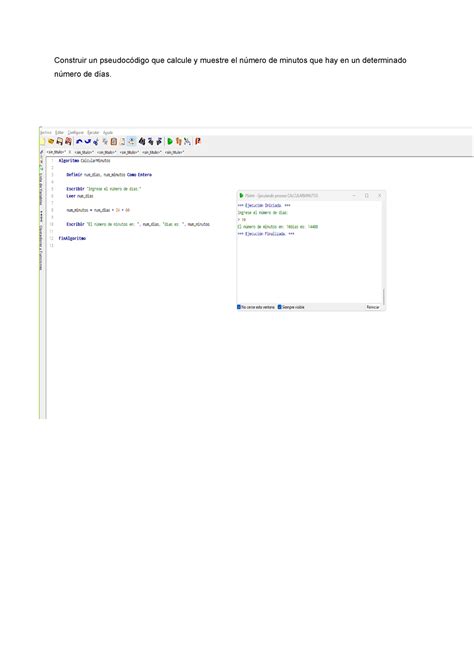 Algortimos tarea 2 Algoritmos Construir un pseudocódigo que calcule