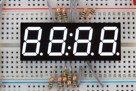 White 7 Segment Clock Display 0 56 Digit Height Kiwi Electronics
