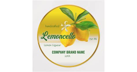 Lemon Fruit Lemoncello Labels Zazzle