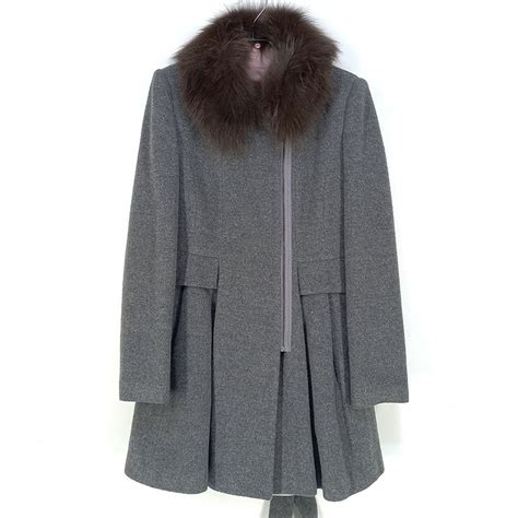 플라스틱아일랜드 여 퍼탈부착 모직코트 그레이 Hu2 헬로마켓