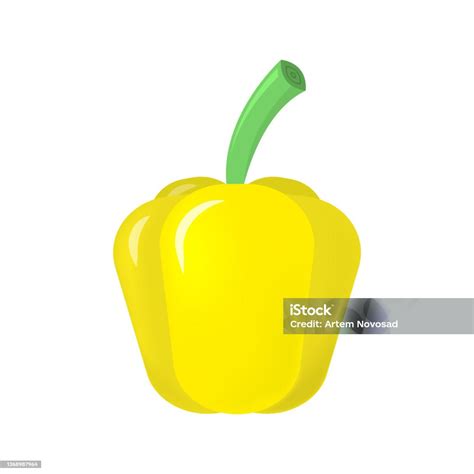불가리아 고추 신선하고 건강에 좋은 채소의 간단한 단일 이미지 흰색 배경에서 격리된 벡터 그림입니다 0명에 대한 스톡 벡터 아트 및 기타 이미지 Istock