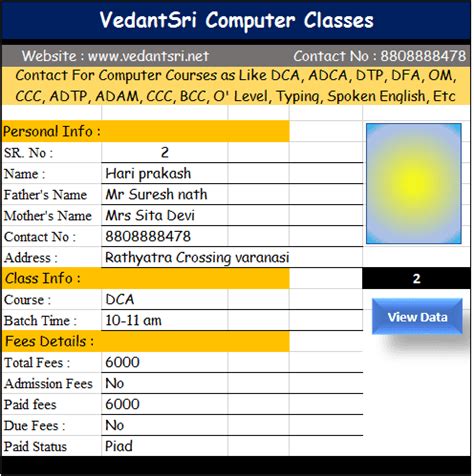 MS Excel Form With Database Macro Project 4 Video VEDANTSRI
