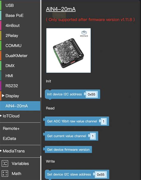 M5stack On Twitter Uiflow V1 11 8 1 Add Unit Extencoder Unit Ain4 20ma Module Ain4 20ma