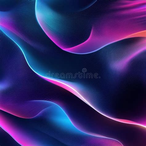 Seamless Futuristic Wave Pattern With Neon Gradients And Smooth Curves In Modern Digital Style