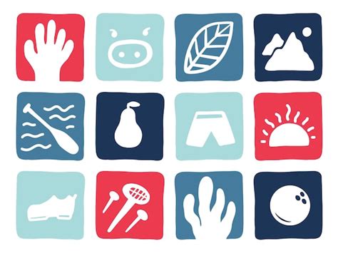 Conjunto De Iconos Aleatorios Vector Premium