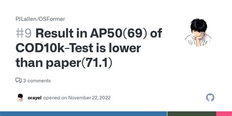 Result In Ap5069 Of Cod10k Test Is Lower Than Paper711 · Issue 9 · Pjlallenosformer · Github